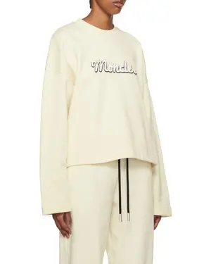 Moncler Logo Printed Crewneck Sweatshirt - White