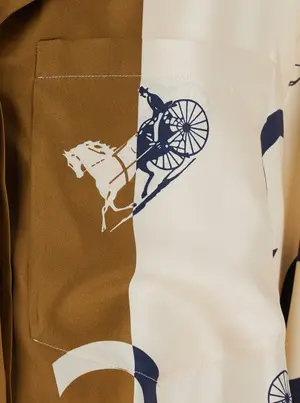 Celine Silk Twill Pyjama Shirt With Graphic Detail