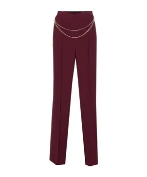 TWINSET Belted Crpe Trousers - Red