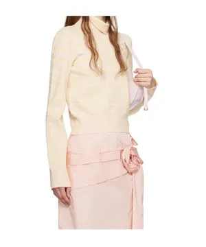 Burberry High-neck Warped Houndstooth Jacquard Jumper