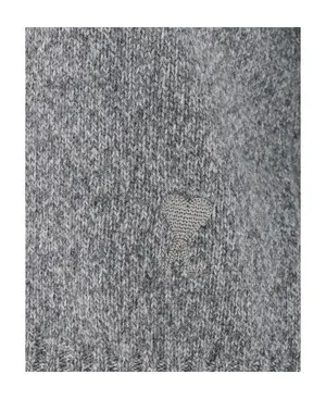 AMI Paris High-neck Knitted Jumper - Gray