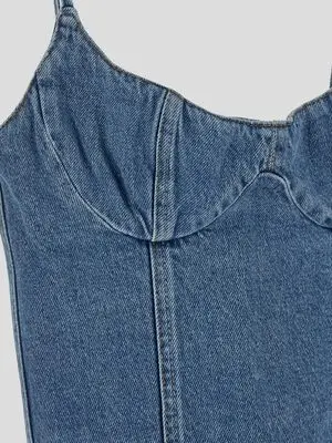 Magda Butrym Cropped Denim Corset Tank Top
