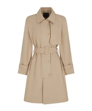 Emporio Armani Waterproof Trench Coat With Belted Waist