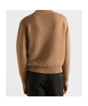 Prada Cashmere Crew-neck Sweater - Camel