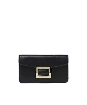 ROGER VIVIER Belle Vivier Credit Card Holder In Leather - Black