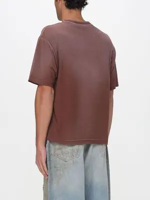 Acne Studios Logo-printed Distressed Cotton T-shirt - Brown