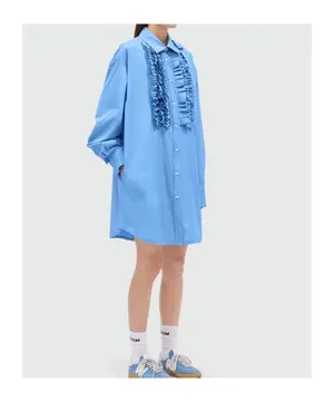 MSGM Ruffled Mini Shirt Dress