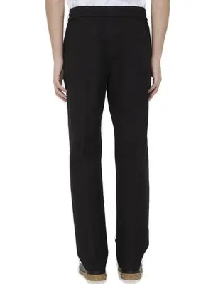 Valentino Garavani High Waist Straight Leg Trousers - Black