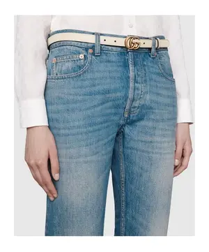 Gucci Double G Buckle Leather Belt