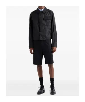 Prada Logo Plaque Bermuda Shorts