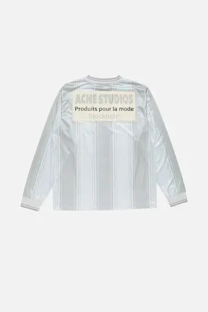 Acne Studios Heart Applique Striped T-shirt - Grey