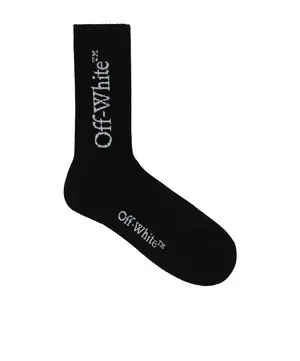 Off-White Logo Detailed Crew Socks - Black