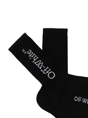 Off-White Logo Detailed Crew Socks - Black