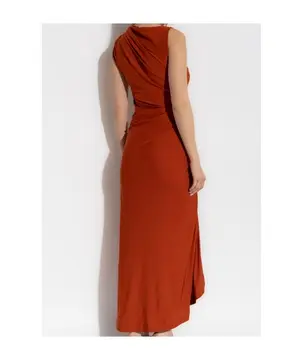 Bottega Veneta Sleeveless Draped Maxi Dress With Asymmetrical Ruffles