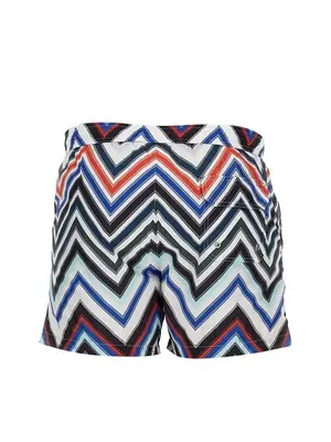 Missoni Zigzag Pattern Wide-leg Swim Trunks