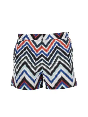 Missoni Zigzag Pattern Wide-leg Swim Trunks