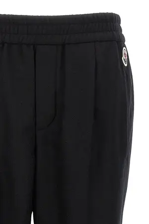 Moncler Logo Patch Elastic Waist Straight Leg Pants