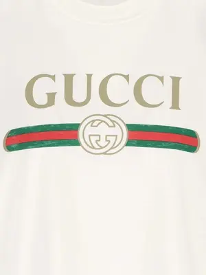 Gucci Logo Printed Jersey T-shirt - White