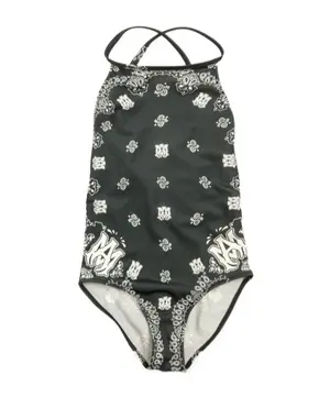 Amiri Paisley-print Halterneck Swimsuit - Black