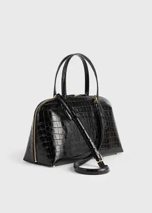 TOTEME Croc Effect Double Handle Shoulder Bag