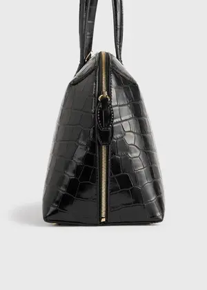 TOTEME Croc Effect Double Handle Shoulder Bag