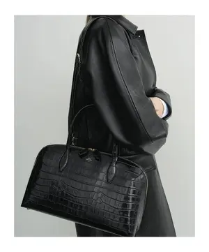 TOTEME Croc Effect Double Handle Shoulder Bag