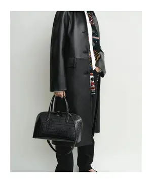 TOTEME Croc Effect Double Handle Shoulder Bag