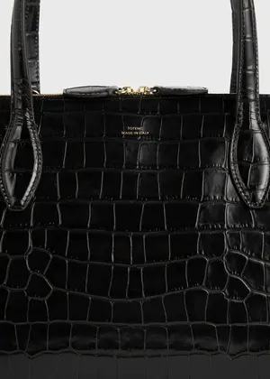 TOTEME Croc Effect Double Handle Shoulder Bag