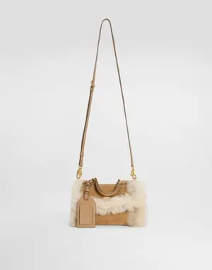 Dolce & Gabbana My Sicily Shearling Tote Bag - Nude