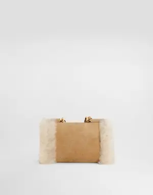 Dolce & Gabbana My Sicily Shearling Tote Bag - Nude