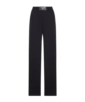 Celine Elastic Waist Straight Leg Casual Pants - Black
