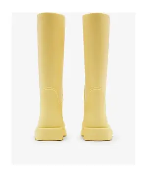 Burberry Knee-high Rain Boots With Lug Sole - Nude
