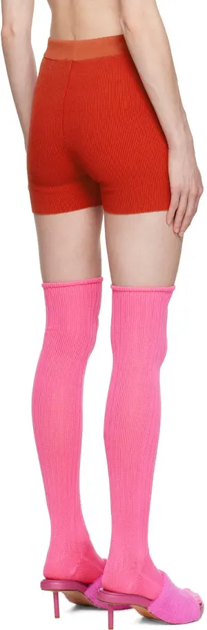 Jacquemus Le Short Pralu Ribbed Knit Shorts - Red