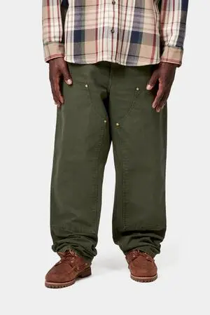 Carhartt Work In Progress Double Knee Stone Canvas Pants - Olive