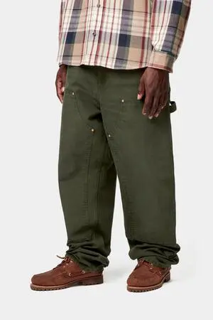 Carhartt Work In Progress Double Knee Stone Canvas Pants - Olive