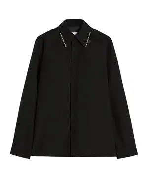 JIL SANDER Beaded-collar Shirt - Black