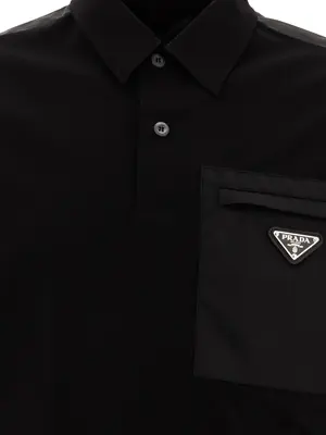 Prada Logo Plaque Short-sleeved Polo Shirt
