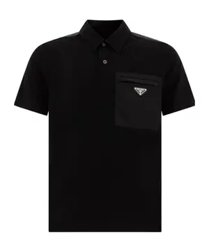 Prada Logo Plaque Short-sleeved Polo Shirt