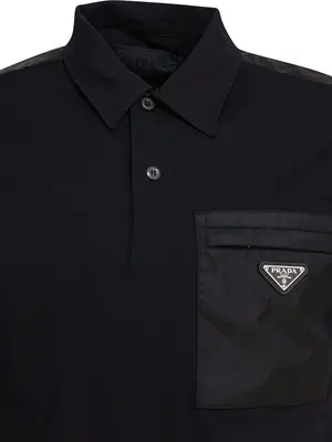 Prada Logo Plaque Short-sleeved Polo Shirt