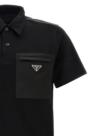 Prada Logo Plaque Short-sleeved Polo Shirt