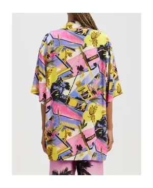 Palm Angels Allover Graphic Printed Oversized Bowling Shirt