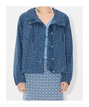 Kenzo Weave Pattern Long Sleeve Windbreaker Jacket