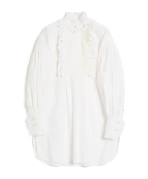 Valentino Garavani Ruffled Long-sleeved Mini Dress - White