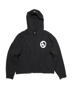 Acne Studios Logo Print Drawstring Hoodie - Black