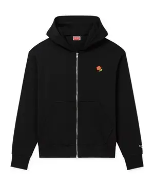 Kenzo Embroidered Zip-up Hoodie - Black