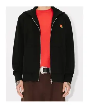 Kenzo Embroidered Zip-up Hoodie - Black