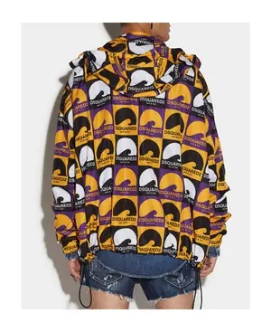 Dsquared2 All-over Printed Zip-up Hooded Jacket