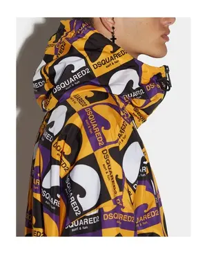Dsquared2 All-over Printed Zip-up Hooded Jacket