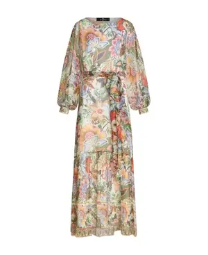 Etro Floral Print Long Sleeve Maxi Dress