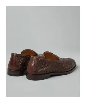 Brunello Cucinelli Woven Leather Loafers - Black